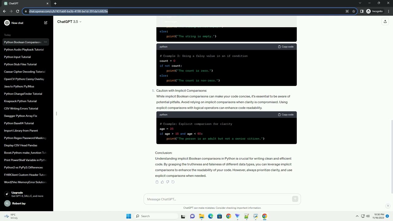 Python Implicit Boolean comparisons