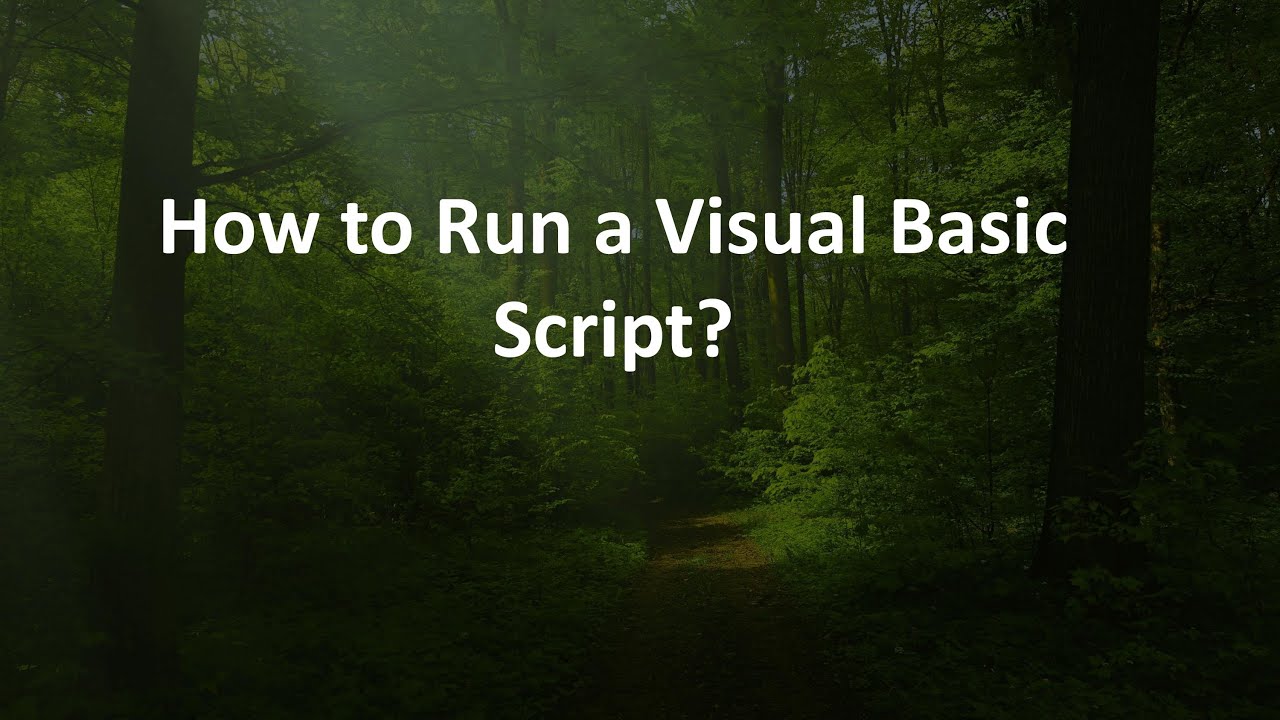 How to Run a Visual Basic Script?