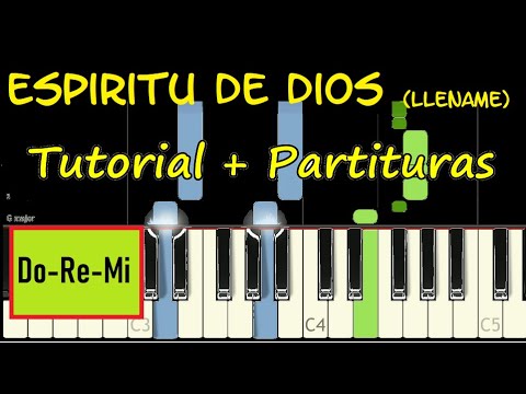 ESPIRITU DE DIOS LLENA MI VIDA Piano Tutorial Cover Facil + Partitura PDF Acordes Pista Letra