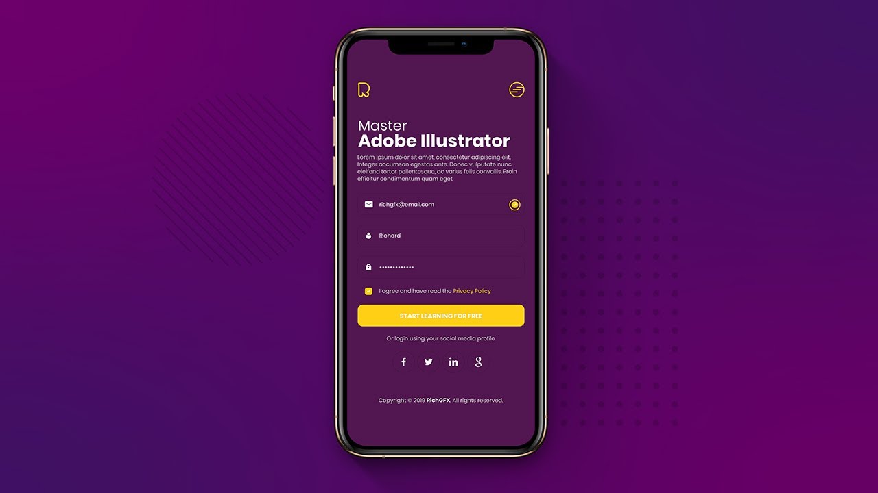 Modern Login UI Design in Adobe Illustrator – Interface Tutorial