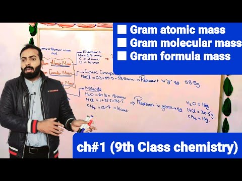 Gram atomic mass, Gram formula mass, gram Molecular mass || 9th class chemistry || ch.no.1