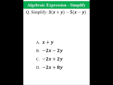 Algebraic Expression - Simplify #shorts #maths #algebra #simplify #mathisfun