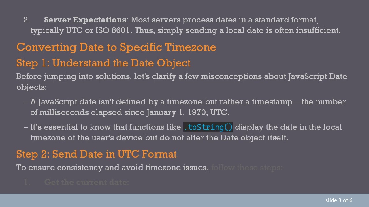 How to Convert a Date to a Specific Timezone for Server Submission