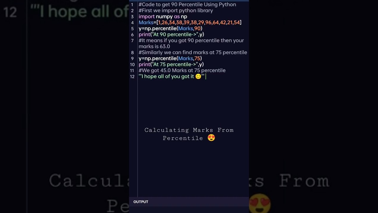 Calculate Your Marks From Percentile Using Python🔥#python #pythonforbeginners #shorts