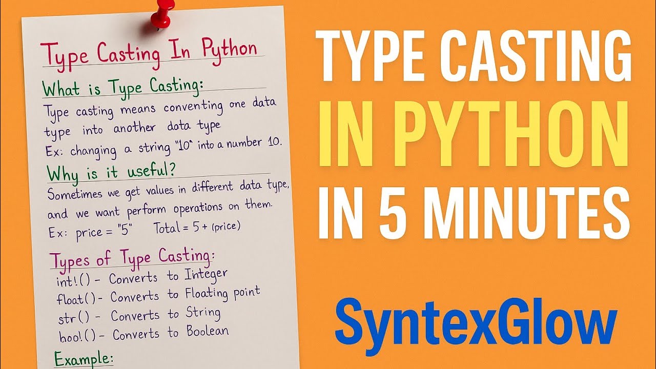Type Casting in Python in 5 Minutes | Python Tutorial for Beginners