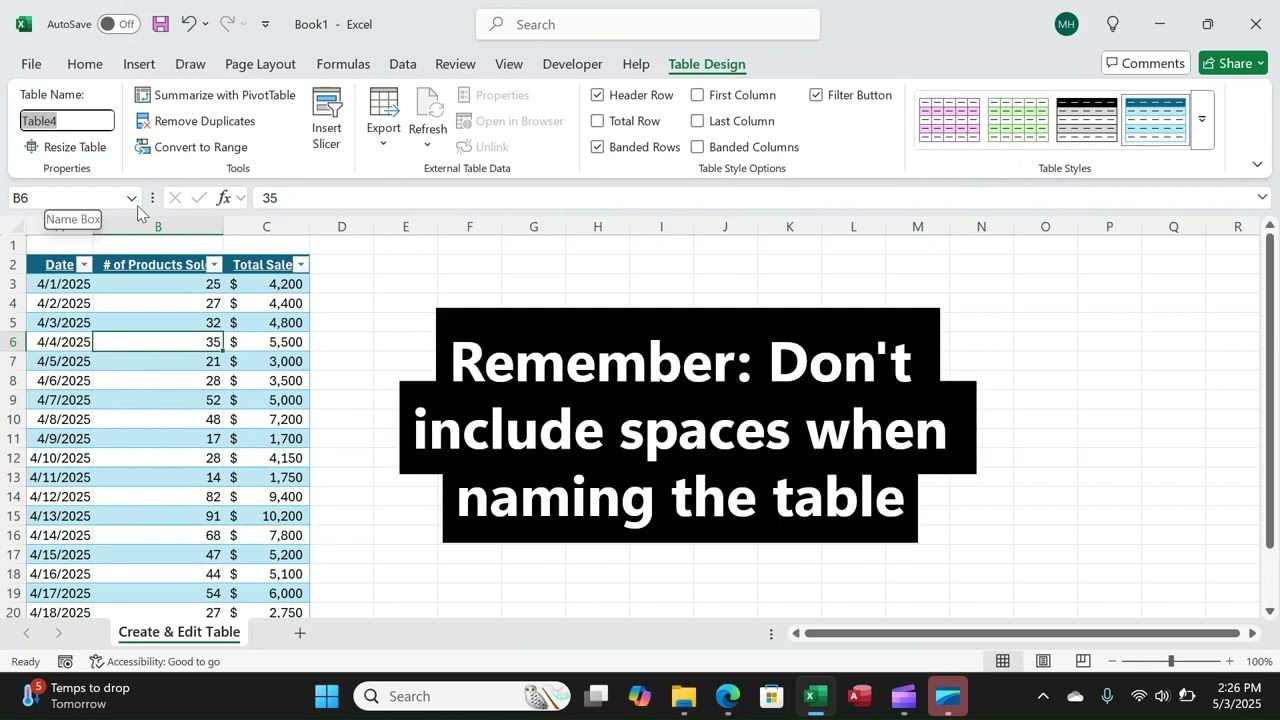 Easily Create & Edit a Table in Excel-With Example!
