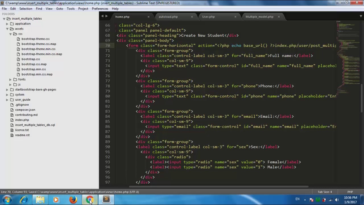 Codeigniter -- How to insert multiple table codeigniter and bootstrap part 3