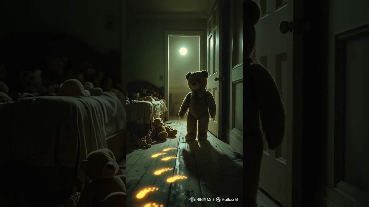 Alive Teddy Bear #ai #scary #horror #dark #video #youtube #ghost #gothic #teddy #room #door #old #a