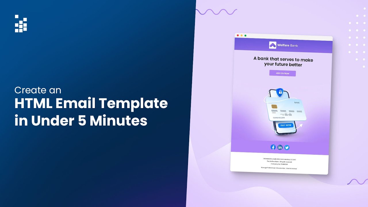 Create an HTML email template with Unlayer in under 5 minutes.