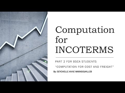 CUSTOMS BROKER| COMPUTATION FOR INCOTERMS COST AND FREIGHT OR CFR