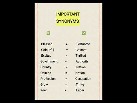 Important synonyms for achieving a good score in IELTS | August 19, 2023