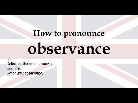 How to pronounce 'observance' + meaning