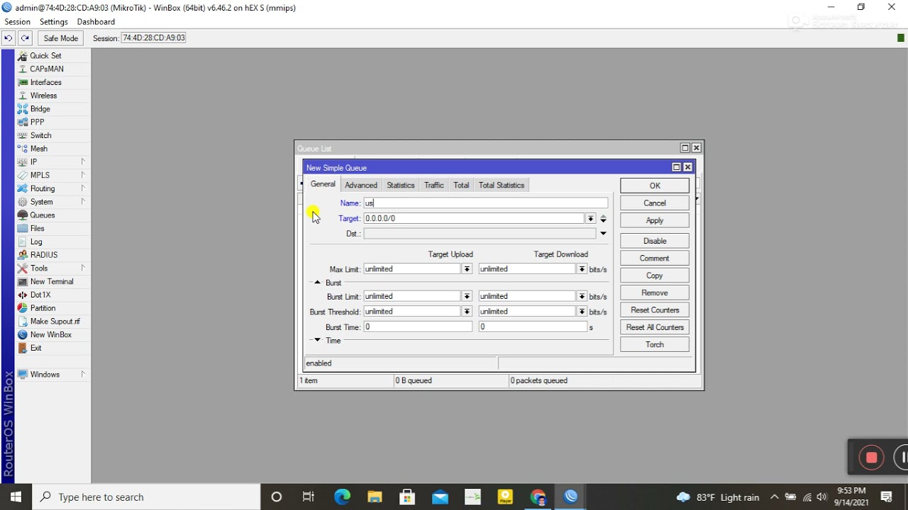 How to Mikrotik Router Queue Configuration (Simple Queue Concept)