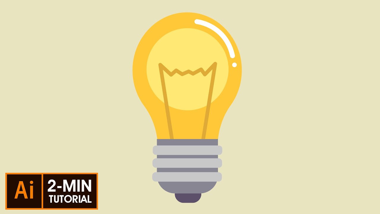 Flat Design Light Bulb - Illustrator Tutorial