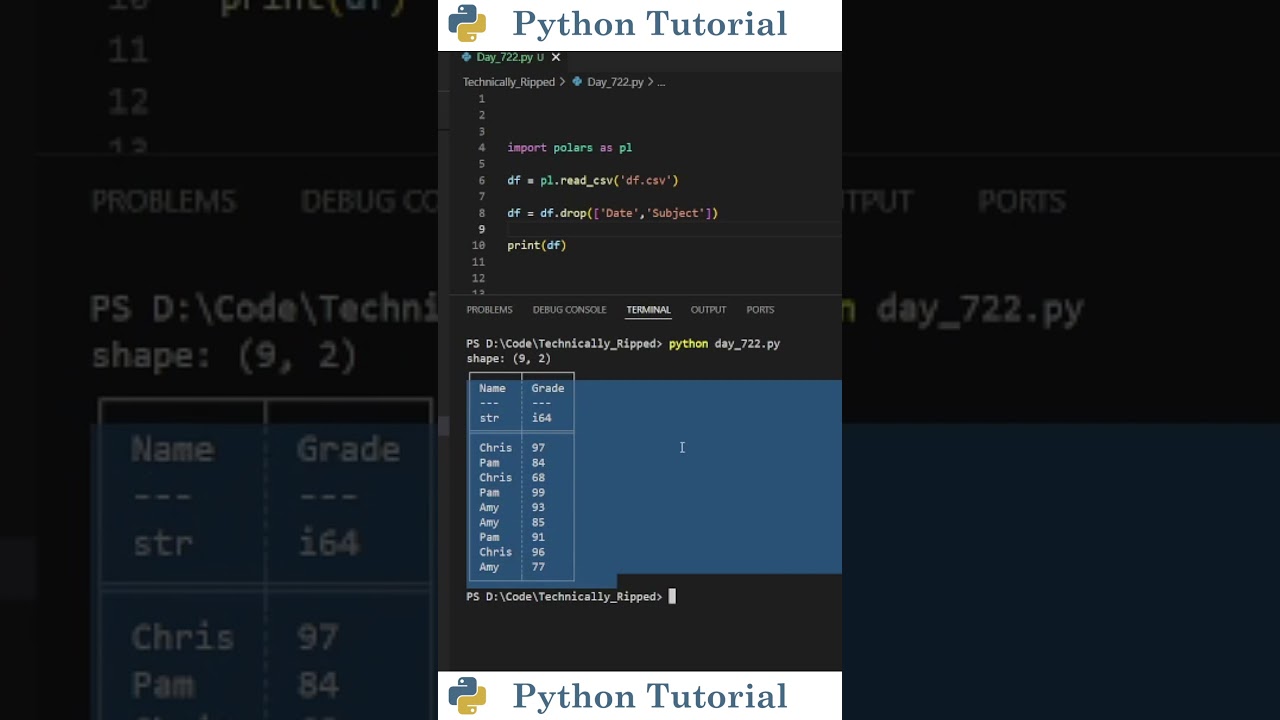 Two Ways To Drop Columns In Polars | Python Tutorial