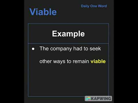 Meaning of Viable