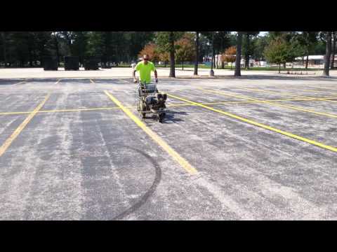Restripe of parking lot