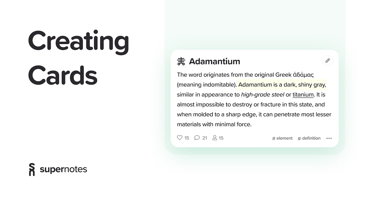 Supernotes | Creating Cards