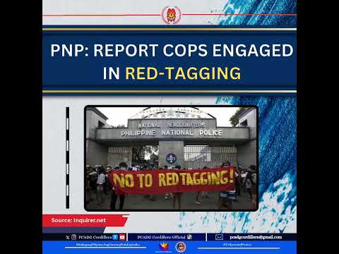 PNP: Report cops engaged in Red-tagging https://www.facebook.com/share/1ZCpayjTzE/