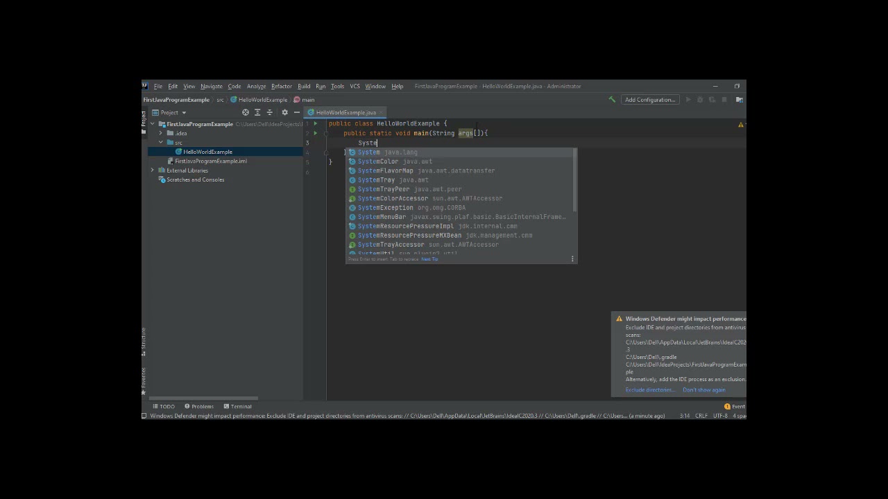 First Program | Hello World In Java with Explanation