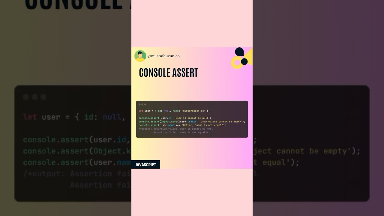 Javascript, Console Assert #javascript
