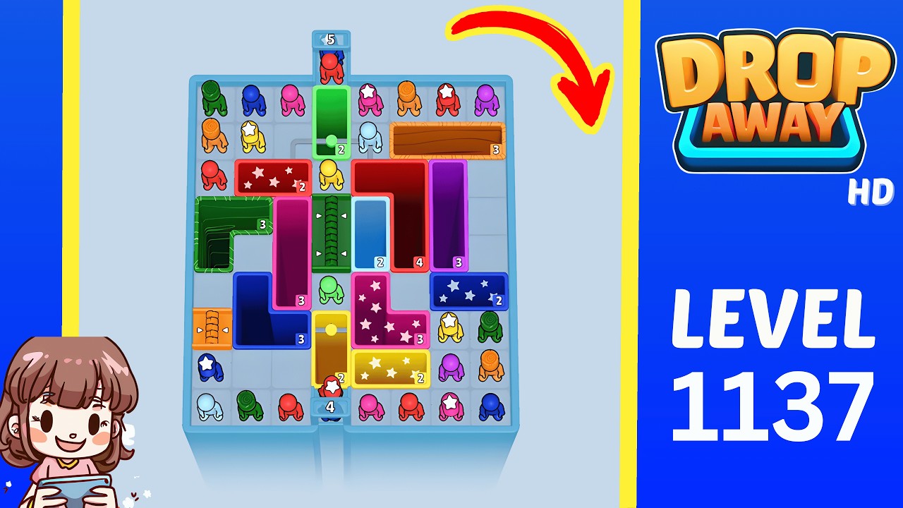 Drop Away Level 1137 Solution Walkthrough