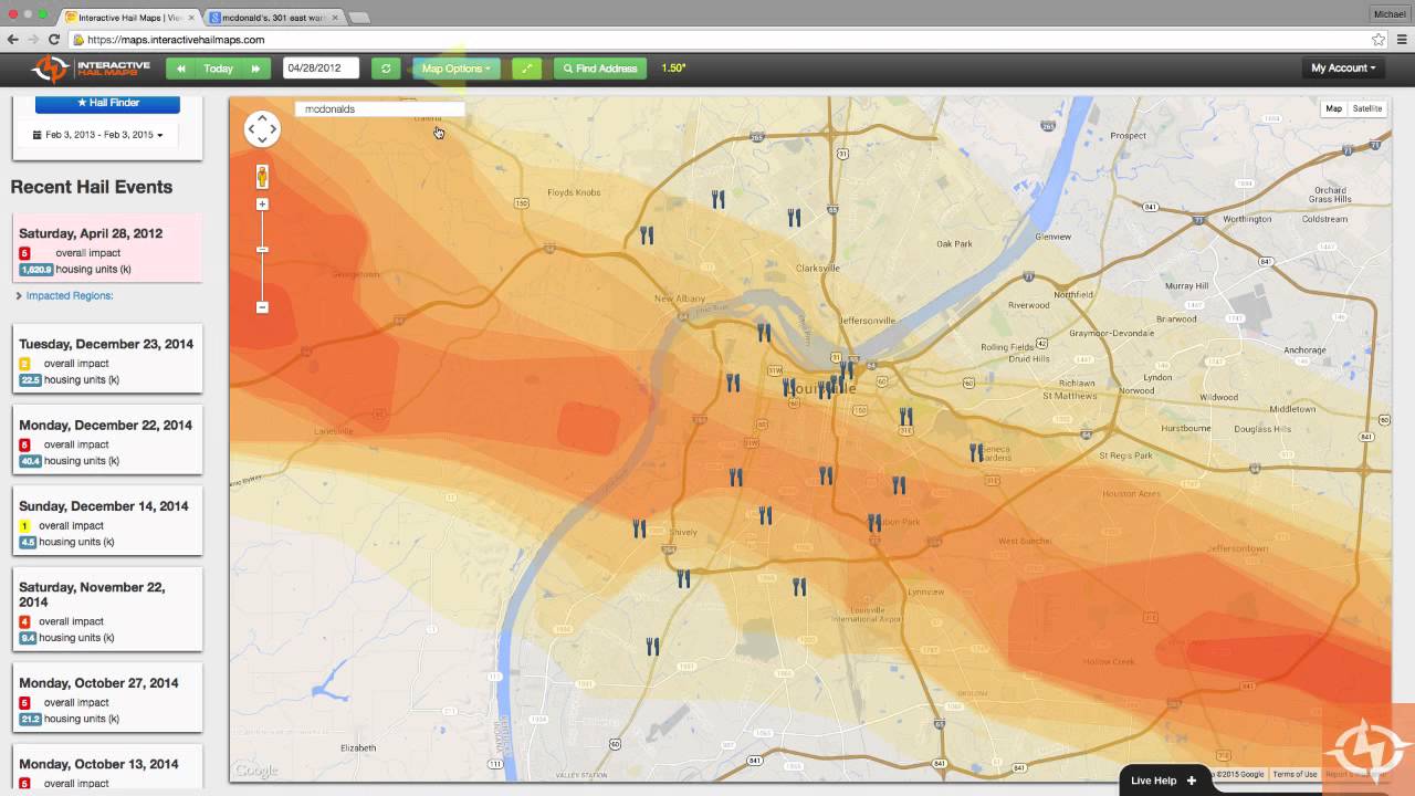 Hail Map Search