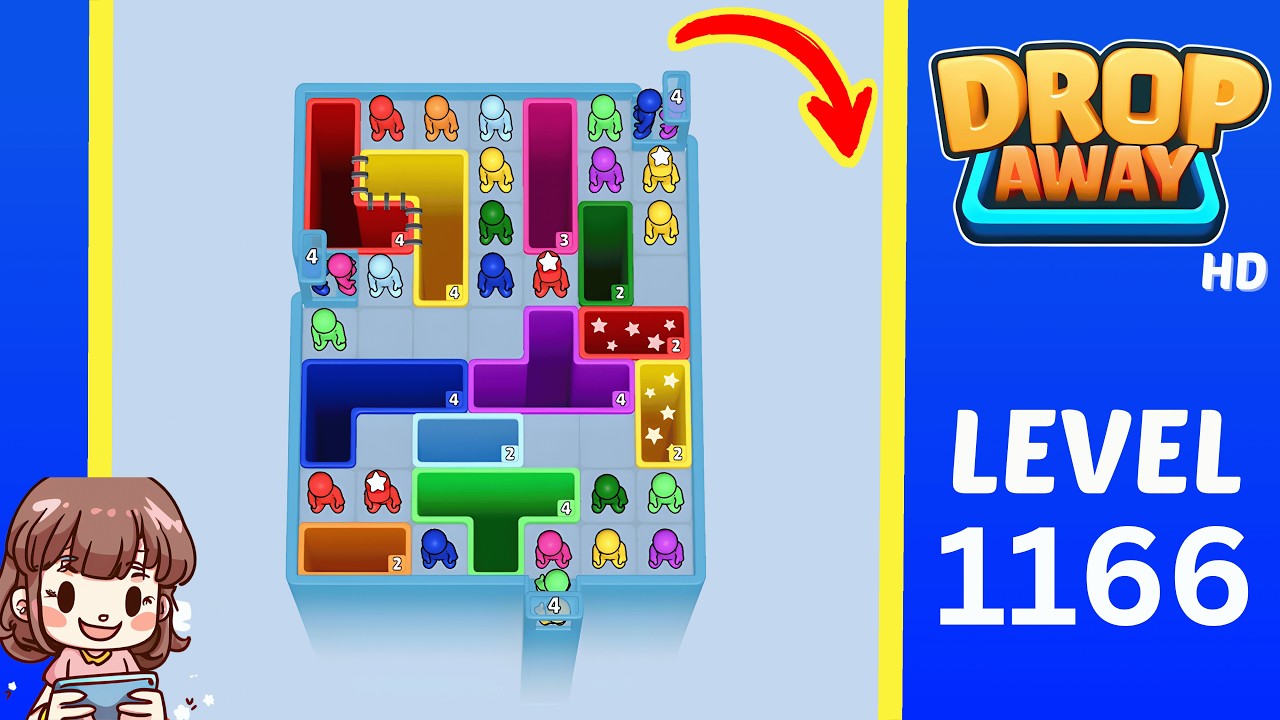 Drop Away Level 1166 Solution Walkthrough