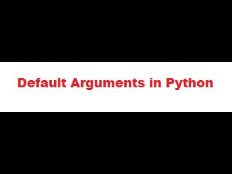 Default Arguments in Python