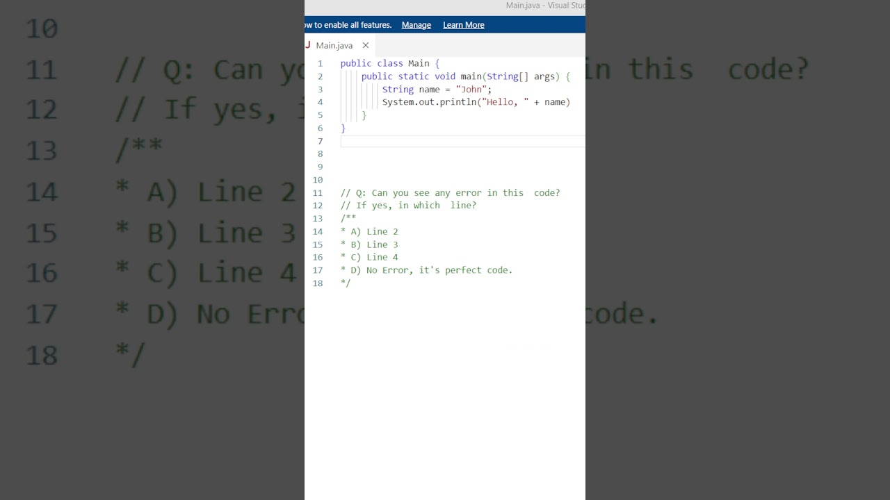 Discover the Hidden Error in this Java Code Challenge! | Challenge #4 🤔 #shorts #challenge