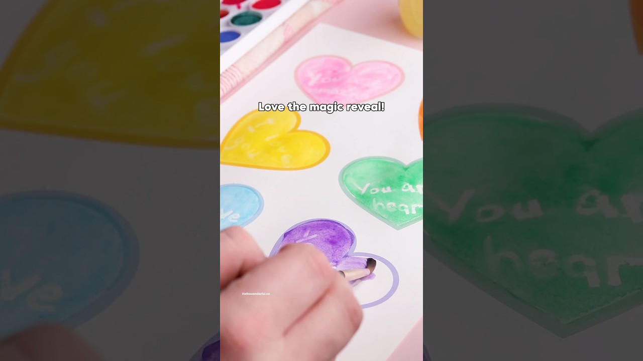 Watercolor Conversation Hearts 💞 love the secret message! #valentinecrafts