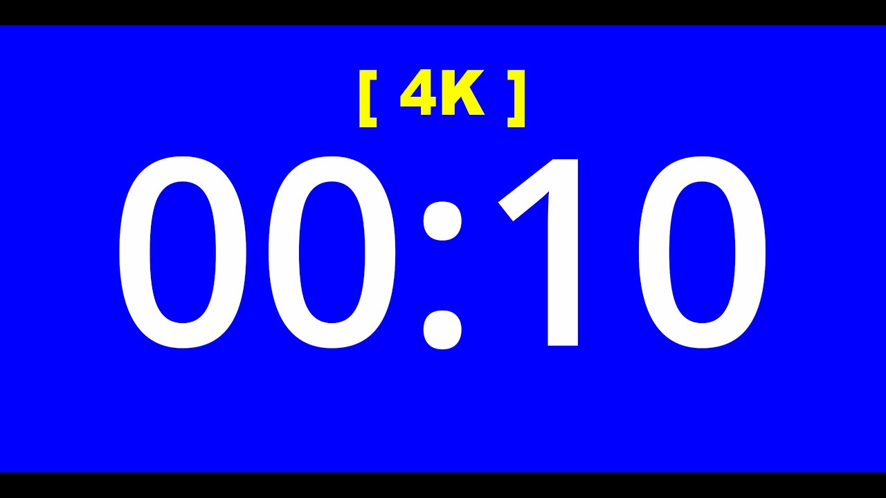 10 Seconds Timer with in [4K] - blue screen