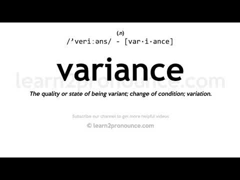 Pronunciation of Variance | Definition of Variance
