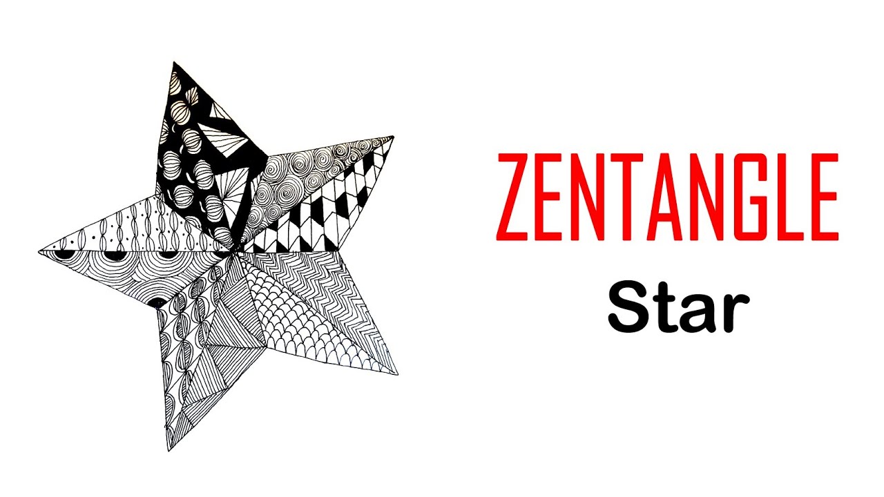 How to draw a zentangle star pattern / ZENTANGLE STAR