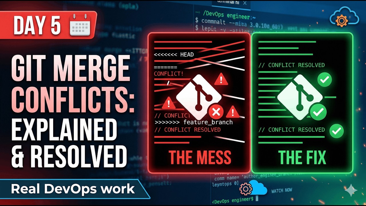 Git Merge Conflict Explained & Resolved | Step-by-Step DevOps Tutorial