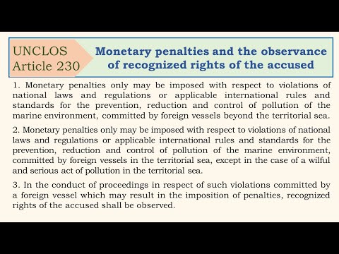 UNCLOS, Article 230, Monetary penalties and the observance of recognized rights of the accused