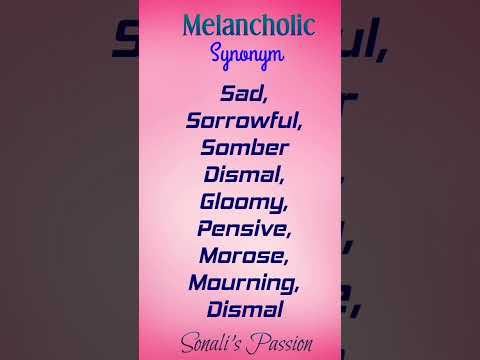 Melancholic synonym #subscribemychannel #englishvocabchannel #learnwordswithmeaning #share #do_like
