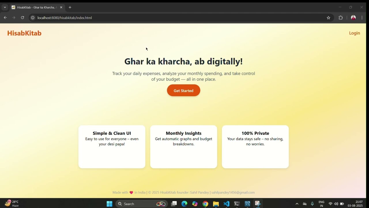 HisabKitab | Personal Expense Tracker using Java Servlet, JSP & MySQL | Student Project|mini project