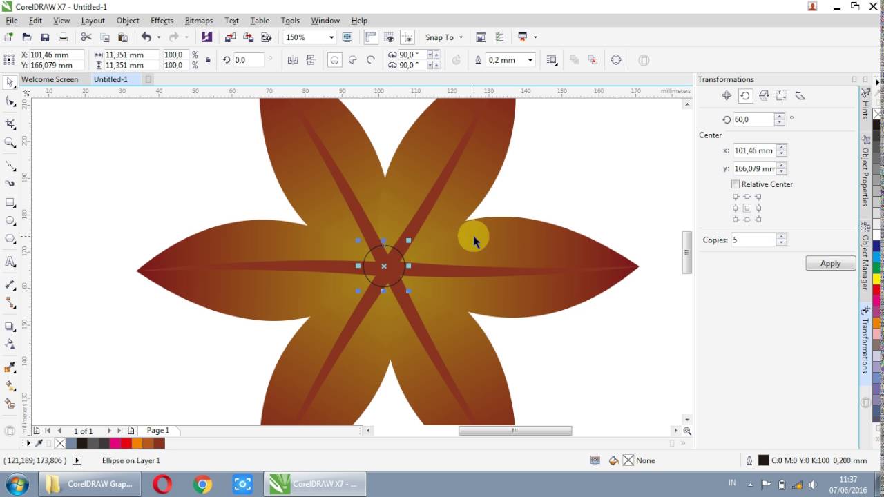 How To Draw Simple Flower With Corel Draw X7