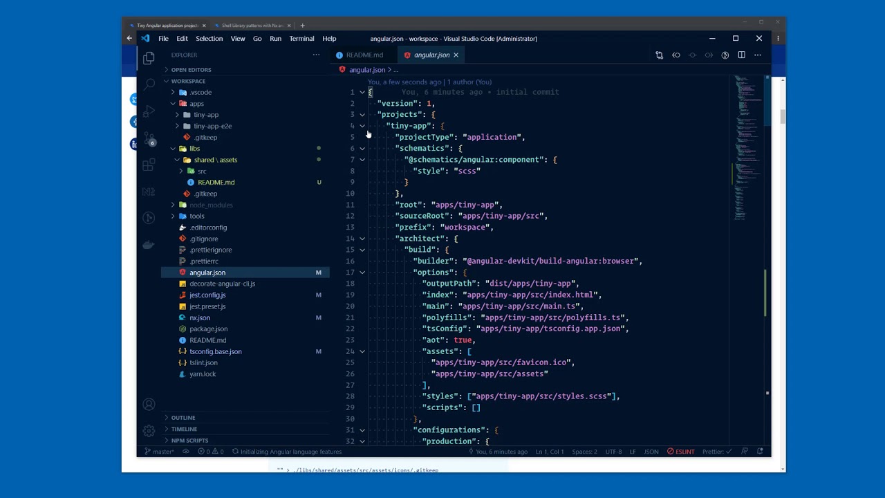 Tiny Angular application projects in Nx workspaces