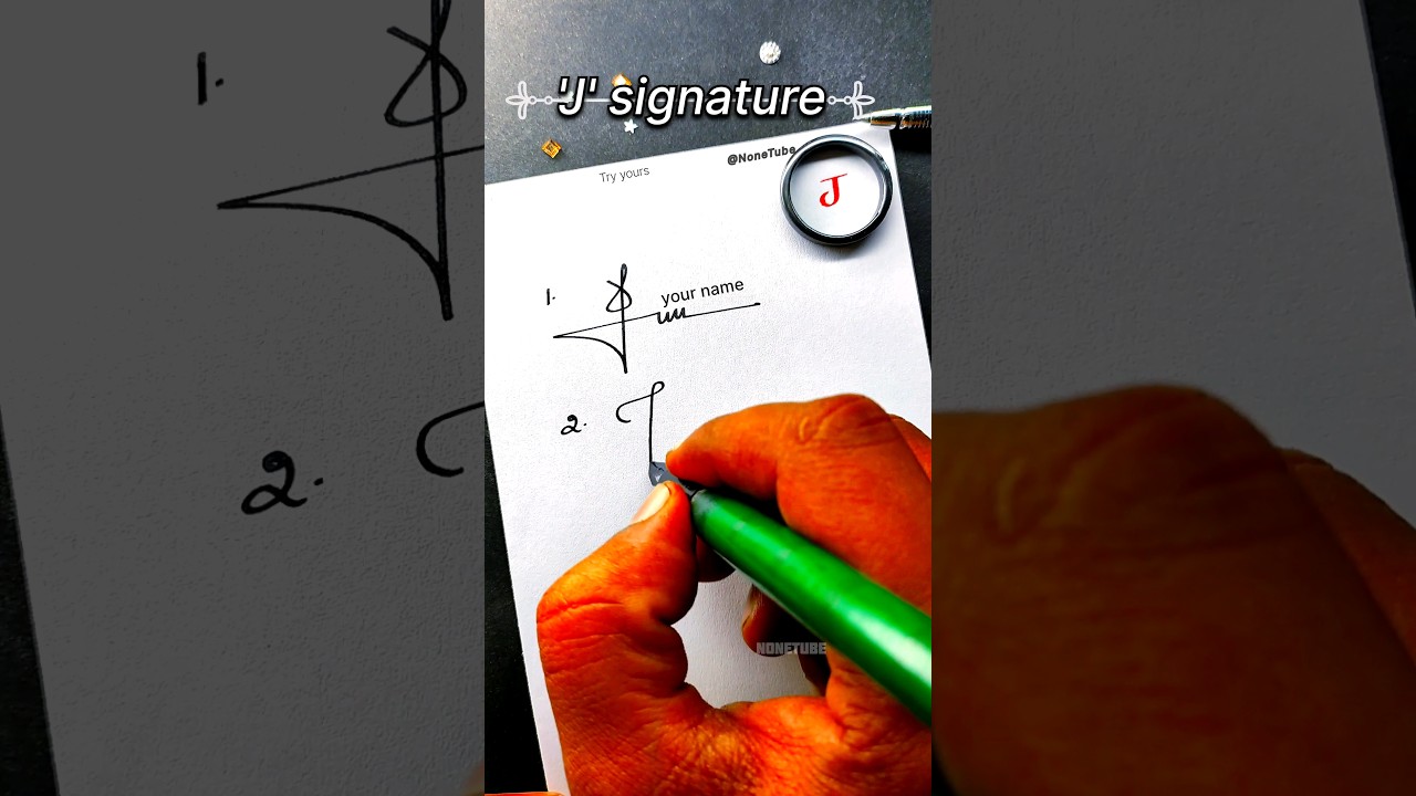 How to sign letter J ❤?