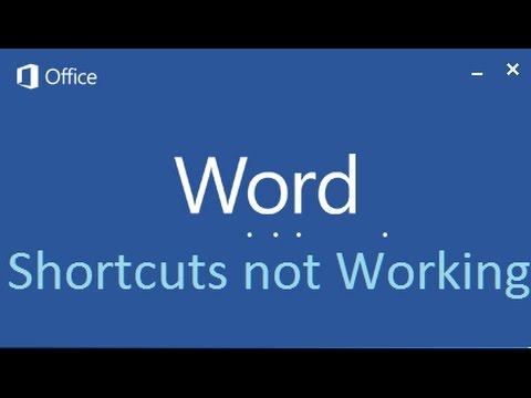 Keyboard shortcuts not working in Microsoft Office Word 2013