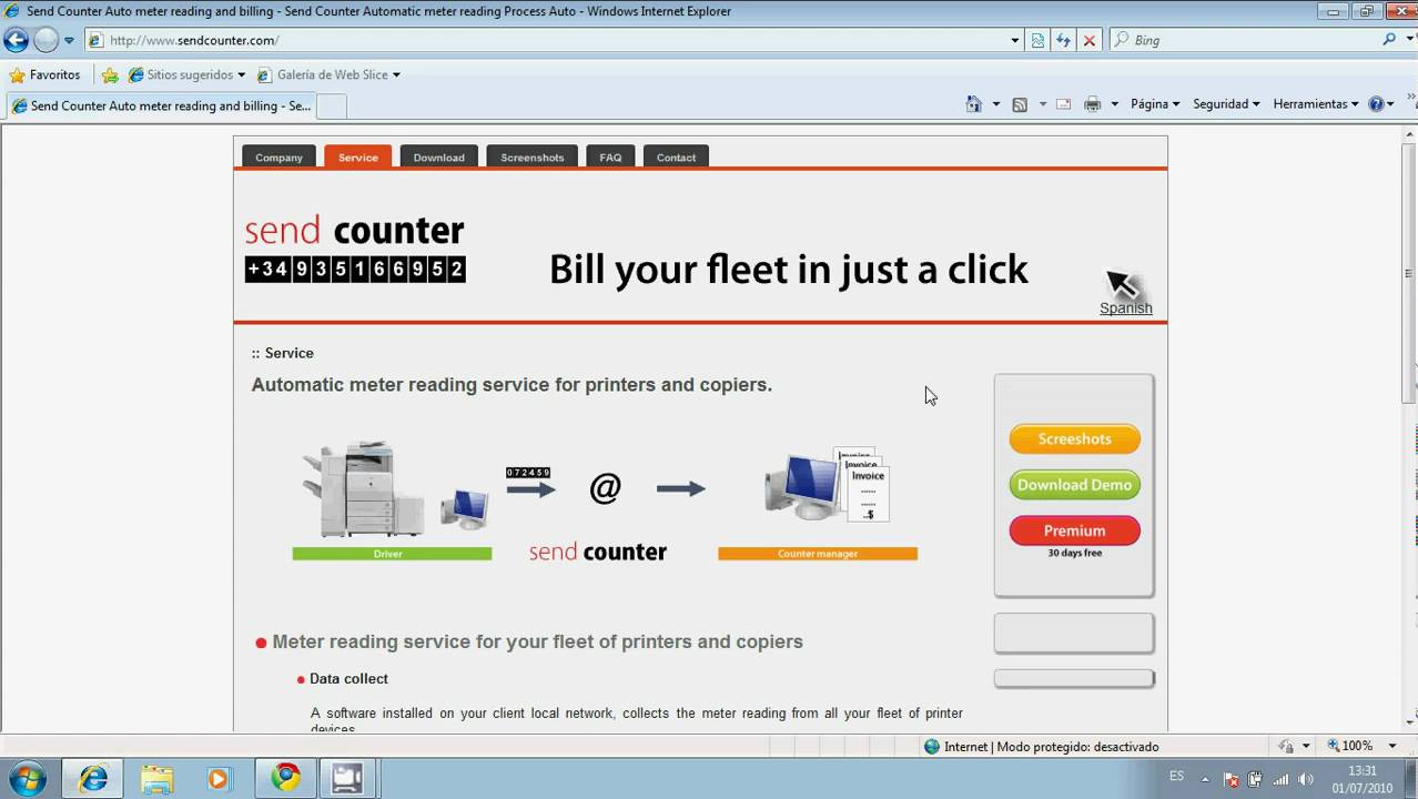 Sendcounter: Meter reading driver for any printer device