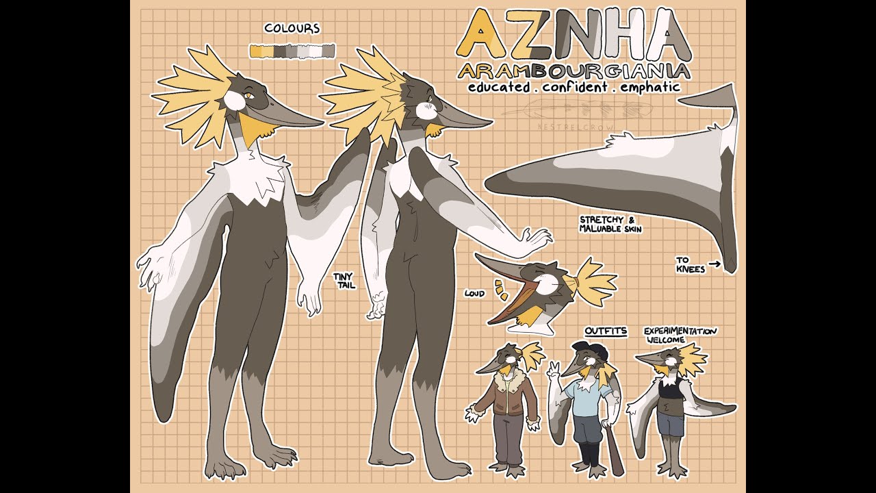 Aznha - OC Reference Sheet Speedpaint