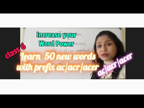Class 6 #LearnEnglish #Vocabulary | prefix ac, acr, acer | 50 new words #StayHome #WithMe