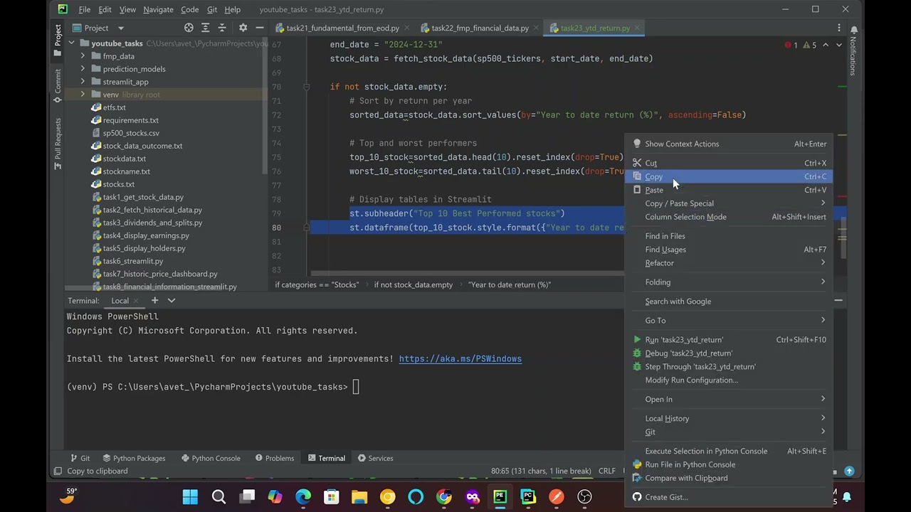 Analyzing market performance in 2024 using Python and Streamlit Part 3