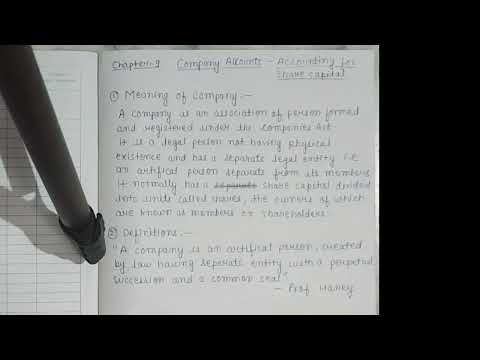 Company accounts-Accounting for share capital #meaning and definition of company