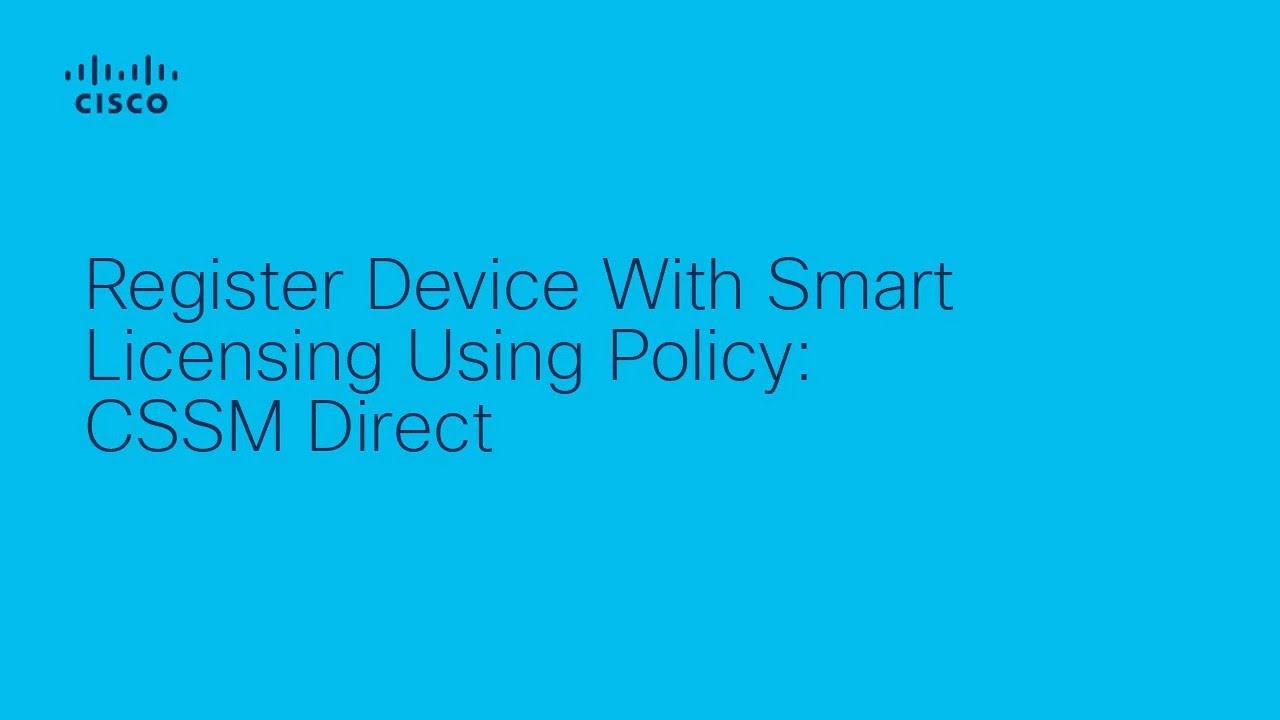 How to Register Smart Licenses Using Policy on Cisco Devices