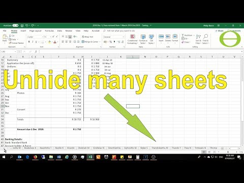 How to unhide multiple sheets in Microsoft Excel