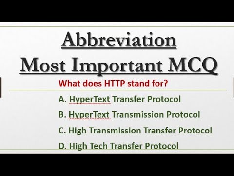 Abbreviations MCQ | Full form | General Knowledge